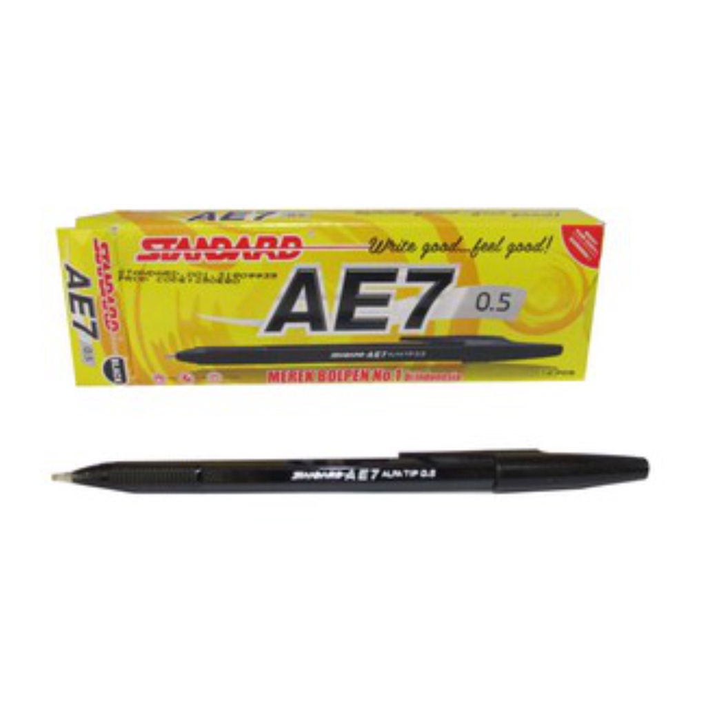 Jual Pulpen Ballpoint Standard AE7 Hitam | Shopee Indonesia