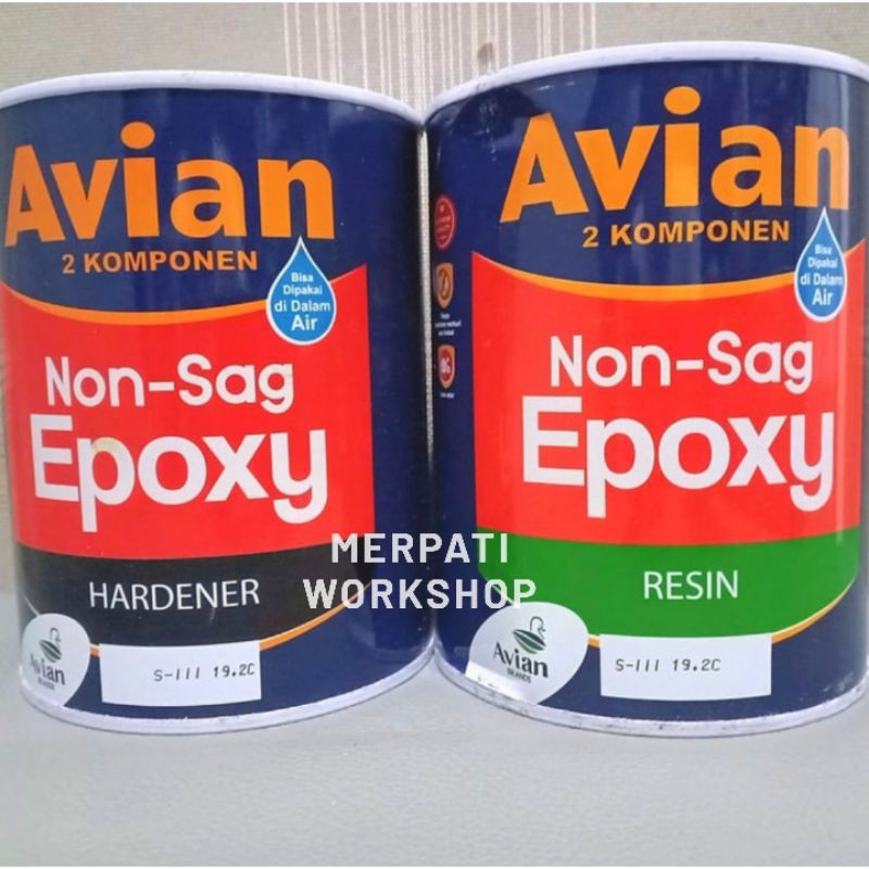 Jual Lem Epoxy Non Sag AVIAN Harderner 1.6 kg & Resin 1.6 kg | Shopee ...