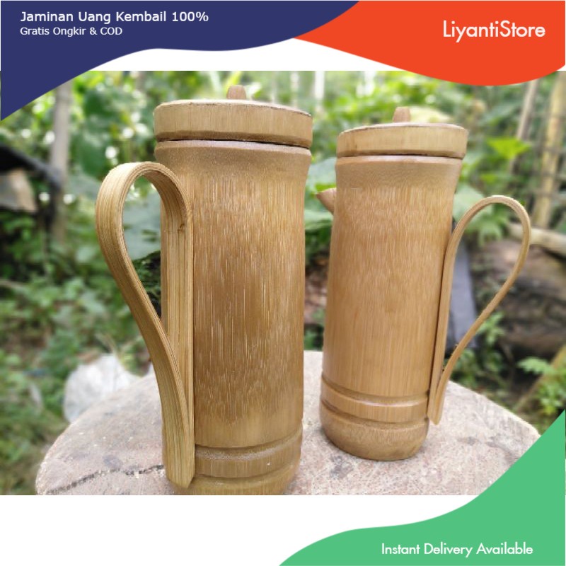 Jual PROMO TERMURAH Teko bambu entik go green ramah lingkungan teko ...