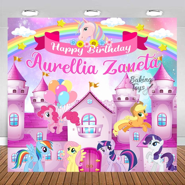 Jual Little Pony Backdrop / Banner Flexi Birthday / Hiasan Dinding ...