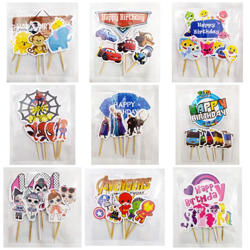 Jual Cake Topper Happy Birthday Karakter | Topper Happy Birthday ...