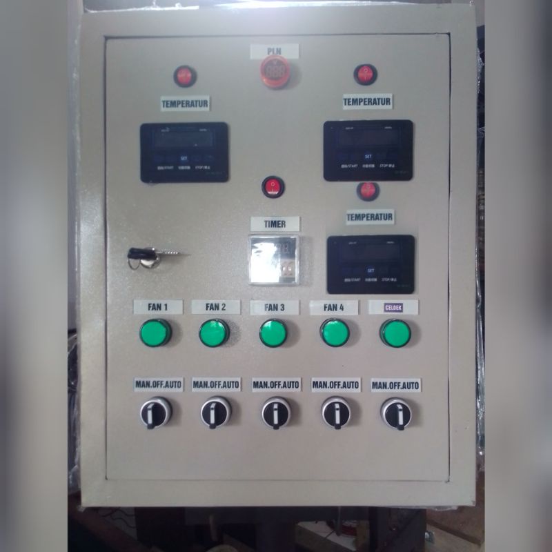 Jual panel blower kandang ayam,2 temperatur suhu untuk 4 blower, timer ...