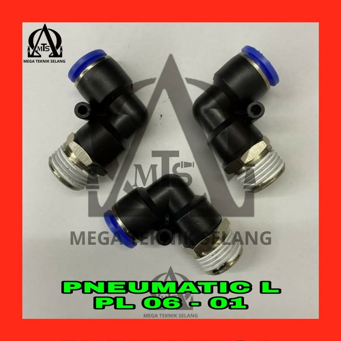 Jual Fitting Pneumatic Elbow 1/8" PL 06-01 06 MM X Drat 1/8" Selang ...