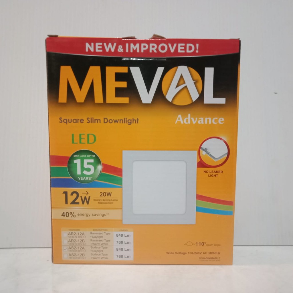 Jual Meval LED Square Slim Downlight Kotak Out Bow 12 Watt | Shopee ...