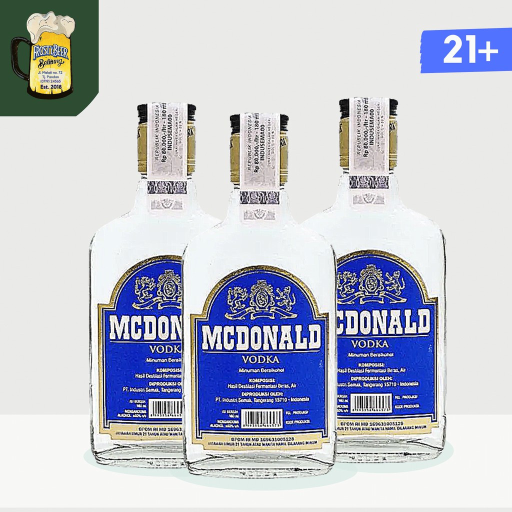 McDonald Vodka 50% 180 ml | Shopee Indonesia
