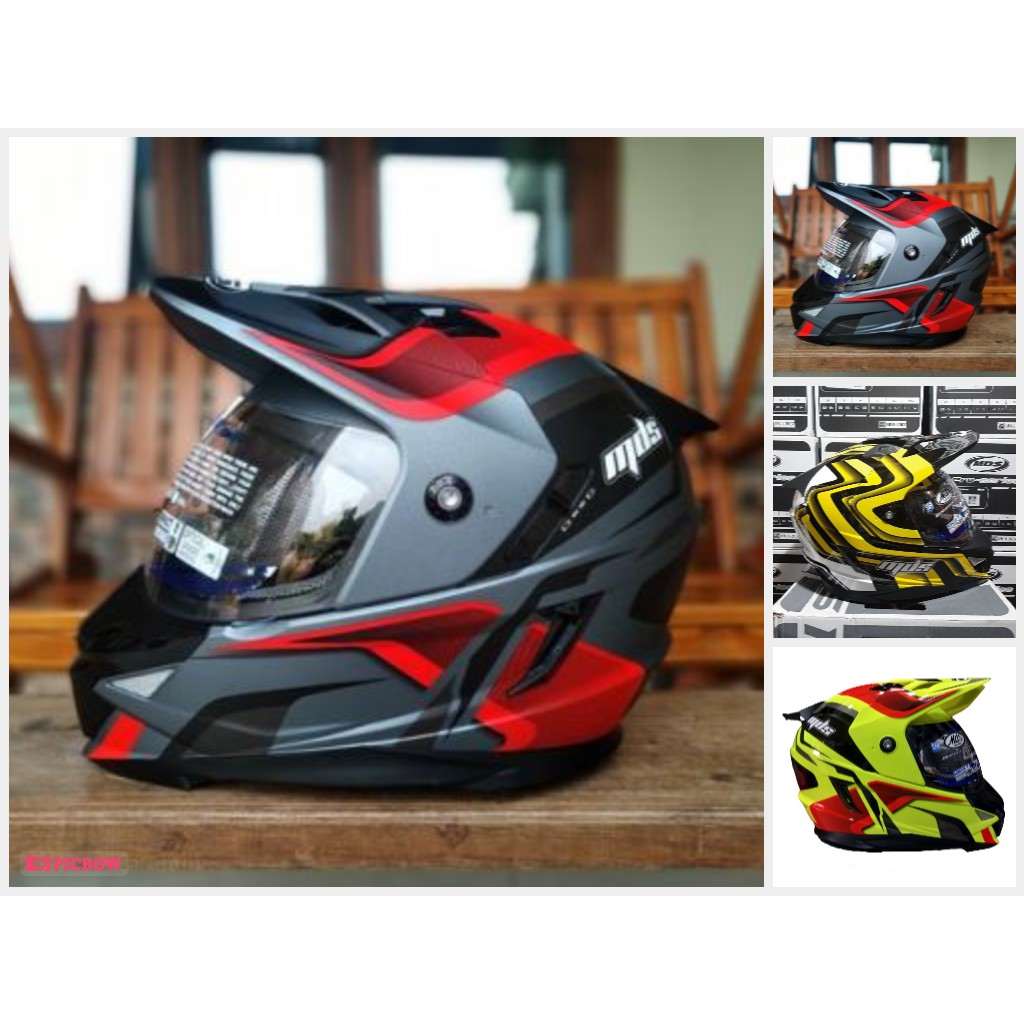 Jual HELM MDS SUPER PRO 4 PILIHAN WARNA DOUBLE VISOR CROSS TRAIL ...