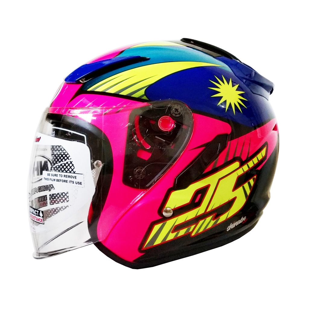 Jual HELM NHK R1 AZLAN PINK BLUE LIMITED EDITION DOUBLE VISOR ORIGINAL ...