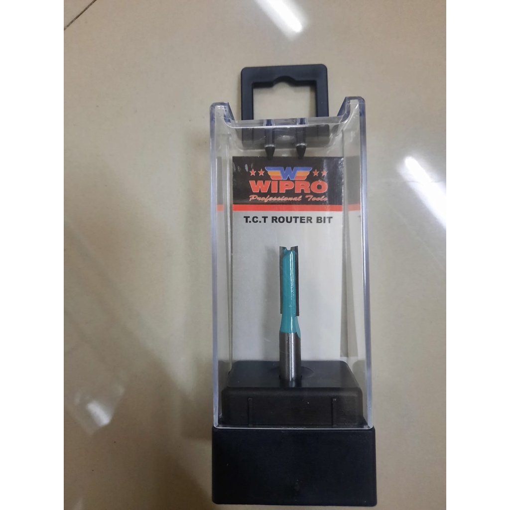 Jual Wipro Mata Router Trimmer Straight Bit 1/4 x 6mm Double Blade ...
