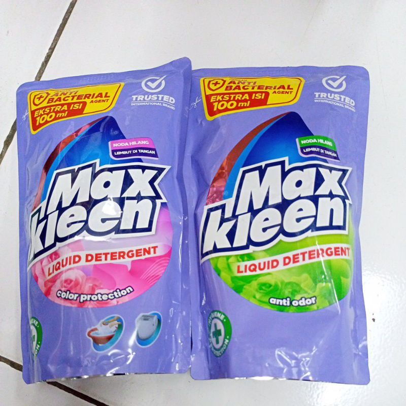 Jual max kleen liquid detergen lembut ditangan kemasan pouch 600+100 ml ...