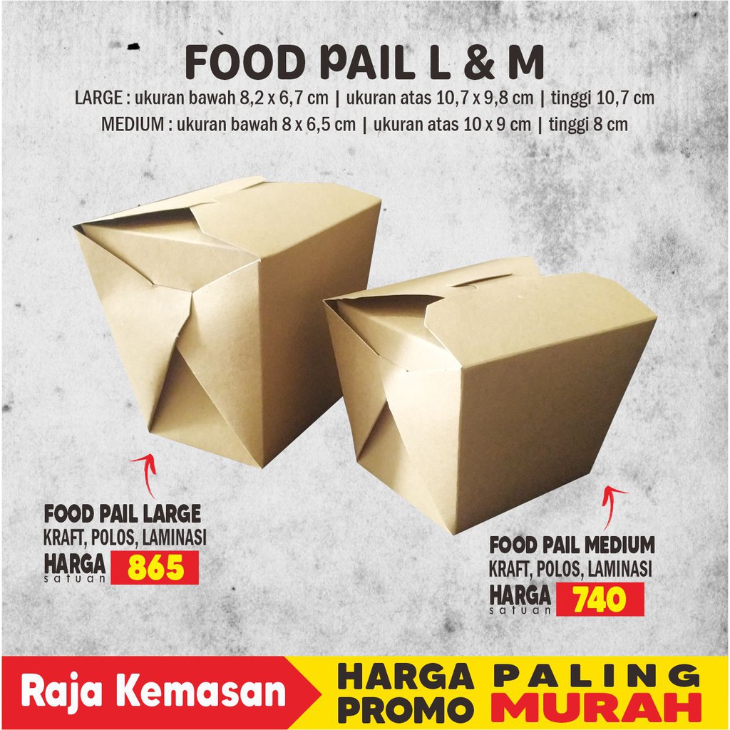 Jual PAIL BOX LARGE POLOS KRAFT LAMINASI | Shopee Indonesia