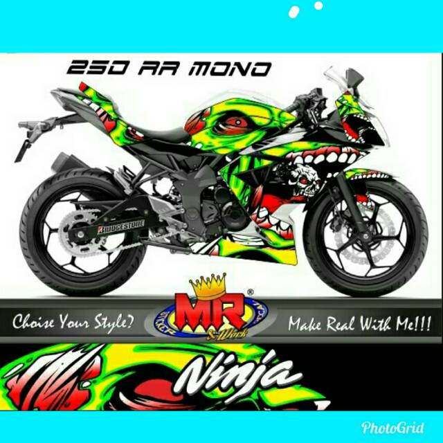 Decal Dekal Ninja 250 RR Mono Stiker Sticker Ninja 250SL semi full 03 ...