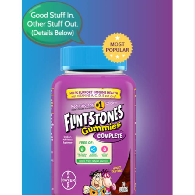 Jual Bayer Germany Flintstones 70 pc complete gummies children ...