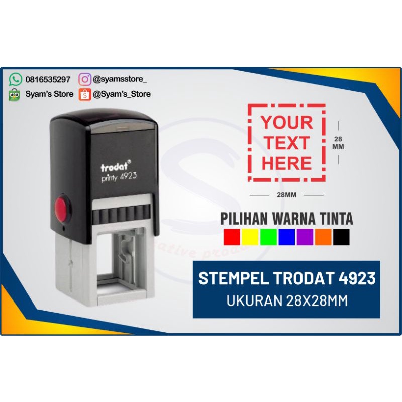 Jual Stempel TRODAT 4923, stempel kotak, stempel warna, otomatis, logo ...