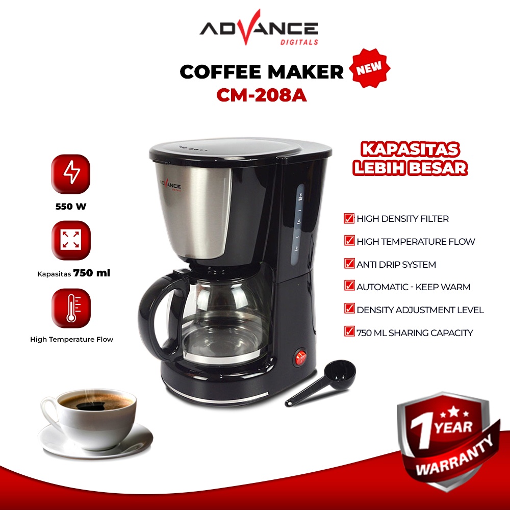 Jual Advance Coffee Maker 750ml Mesin Pembuat Kopi CM208A Garansi Resmi ...