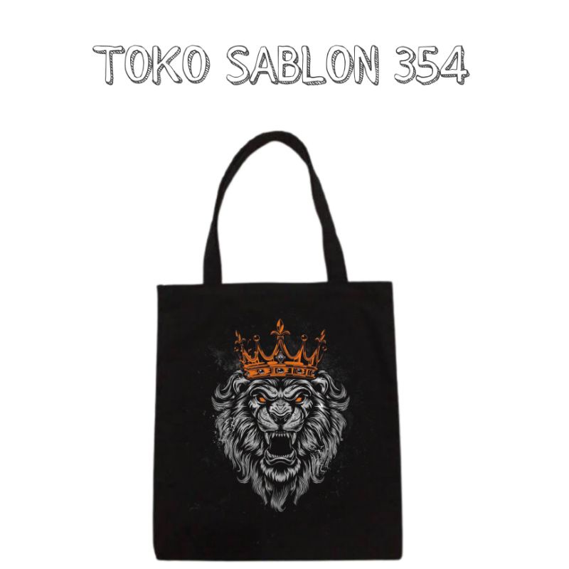 Jual Tote bag SINGA logo SINGA RAJA gambar totebag resleting logo musik ...