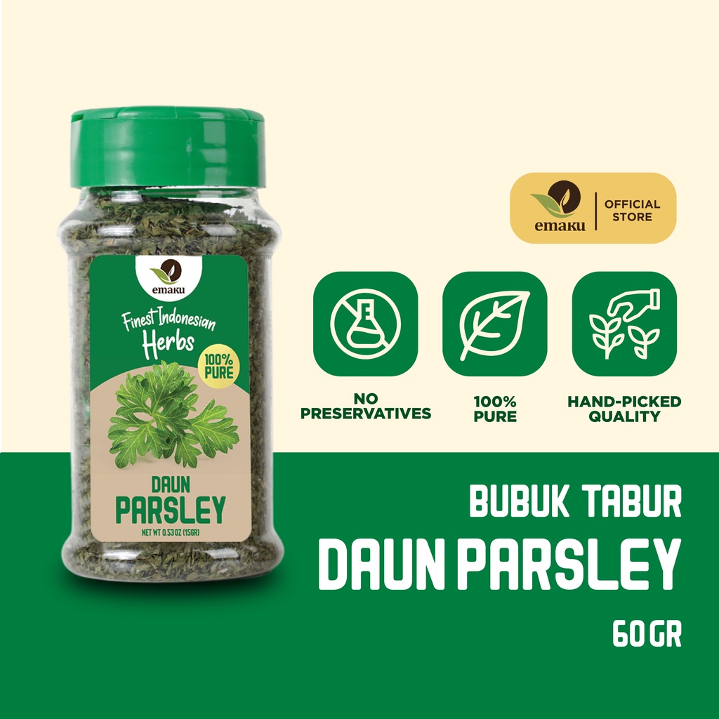 Jual Emaku Daun Peterseli Bumbu Masak Dapur Tabur Parsley Flake 15gr ...