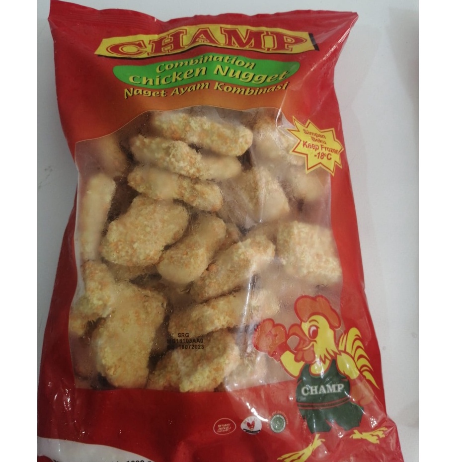 Jual COMBINATION CHICKEN NUGGET CHAMP NAGET AYAM KOMBINASI 1KG | Shopee ...