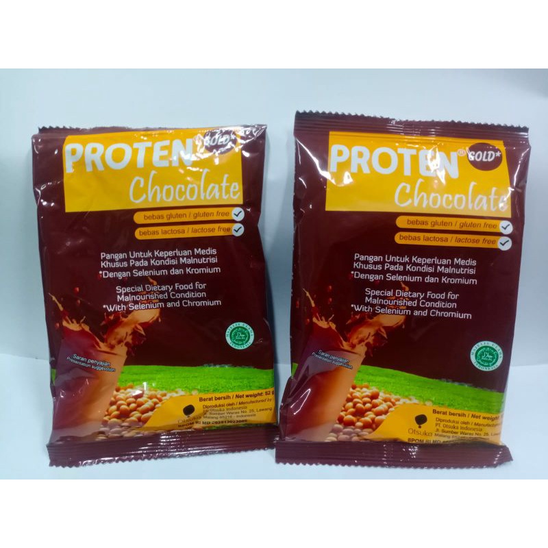 Jual Susu Proten Gold 52gr - Chocolate & Vanilla | Shopee Indonesia
