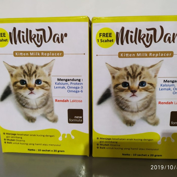 Jual hewan-susu- cat milk susu kucing kitten adult milkyvar sachet 20gr ...