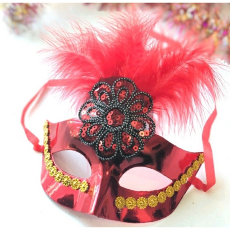 Jual Topeng bulu bunga / topeng pesta / topeng ulang tahun / topeng ...