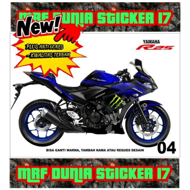 Jual Sticker decal Yamaha R25 Full Body dekal Yamaha R25 Stiker Decal ...