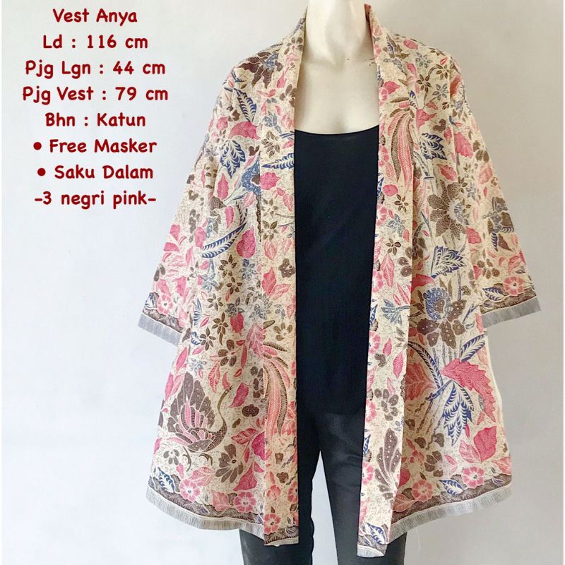 Jual OUTER BATIK VEST BATIK CARDYGAN 3Negri | Shopee Indonesia