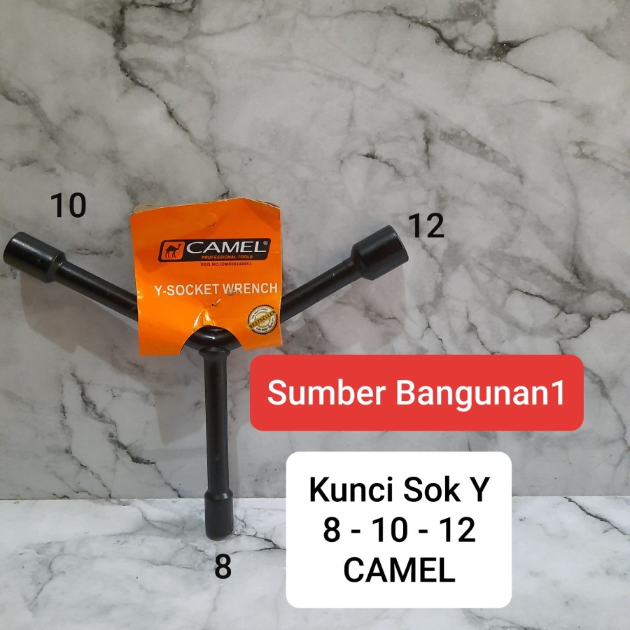 Jual Kunci sok Y 8 10 12 mm CAMEL Socket wrench besi kunci shock baut ...