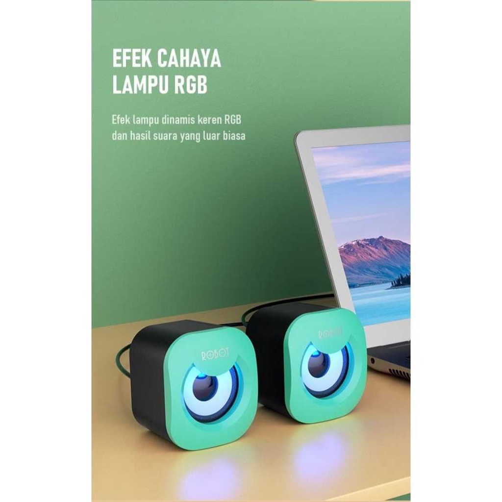 Jual Robot RS180 Speaker Multimedia USB Speaker RGB 4W - Biru | Shopee ...