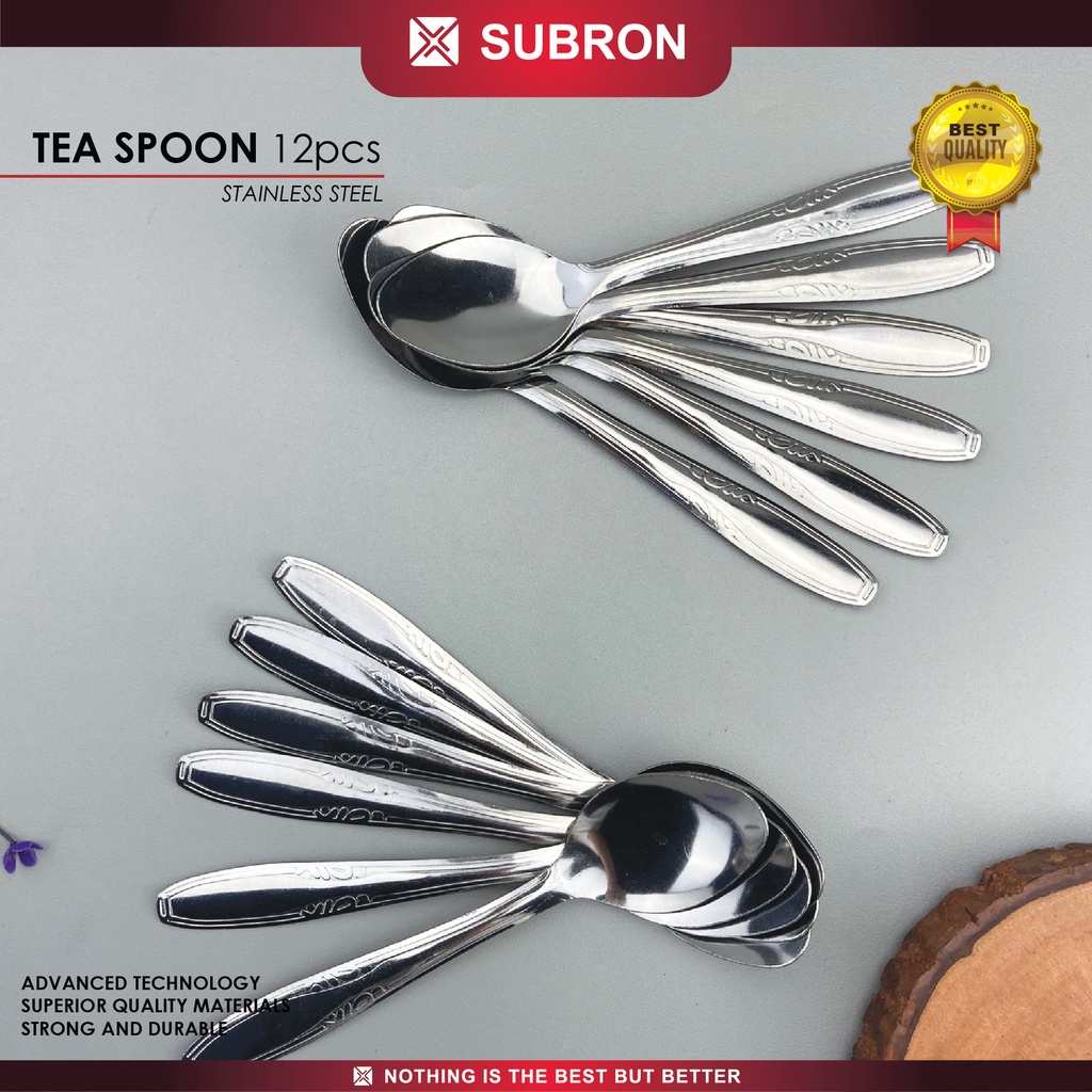 Jual SUBRON 12pcs sendok teh kopi kecil tea spoon dessert stainless ...