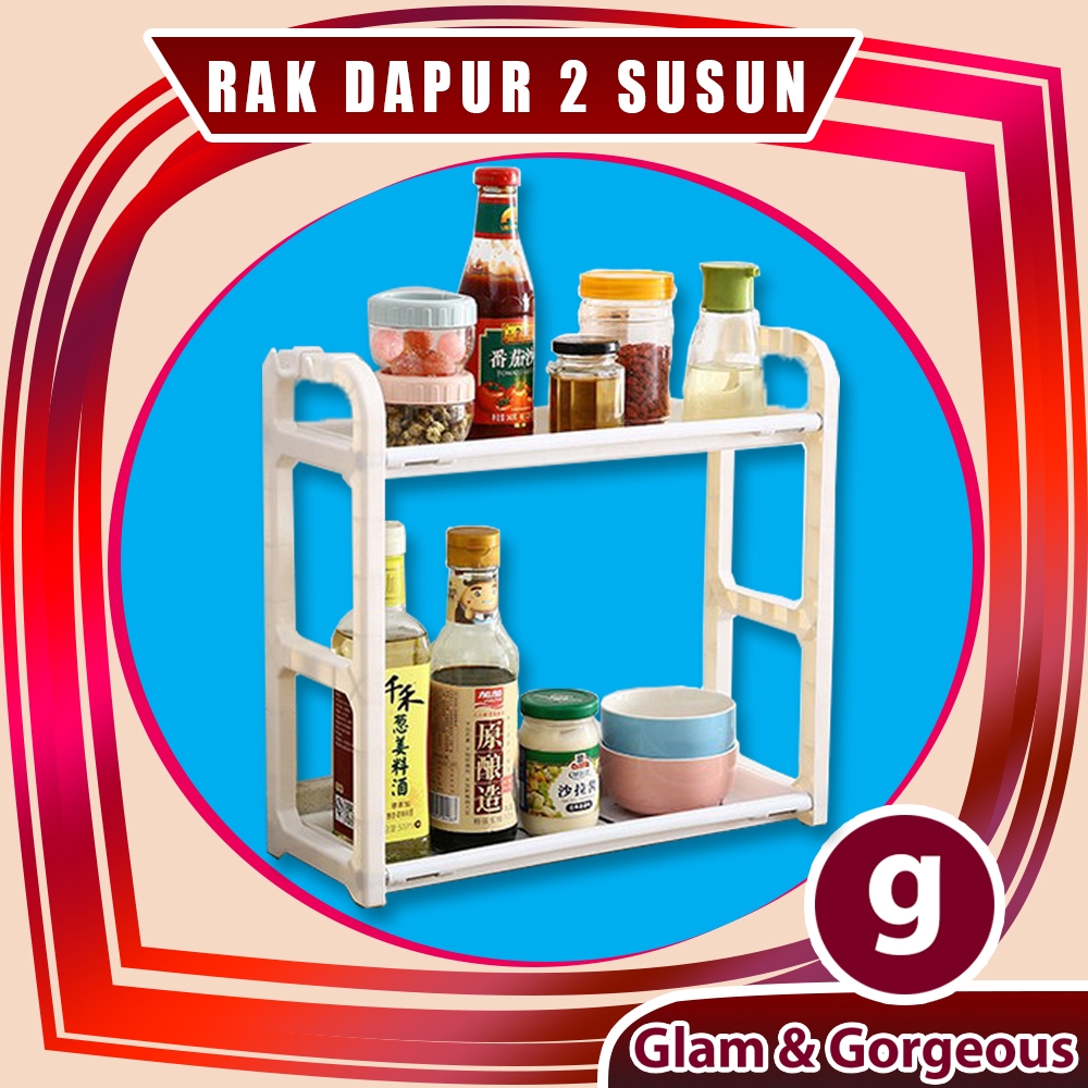 Jual Rak Bumbu Dapur 2 Susun Serbaguna RD012 Murah Tahan Lama | Shopee ...