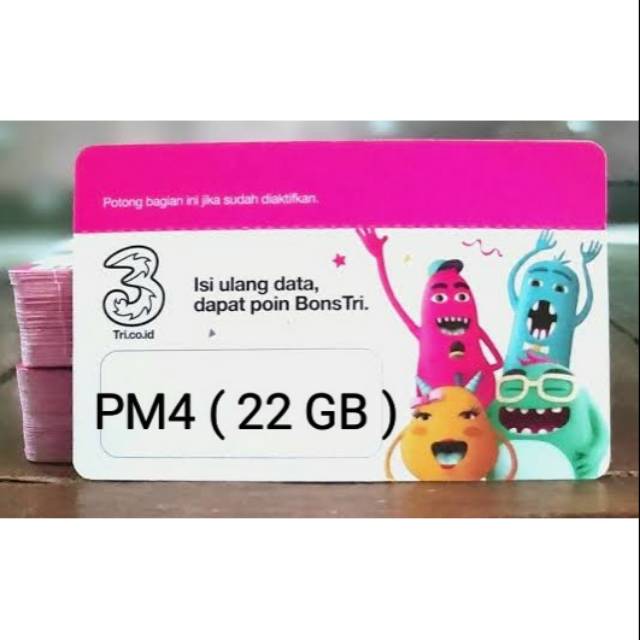 Jual Voucher three PM 4 (22GB) (kediri) Indonesia|Shopee Indonesia