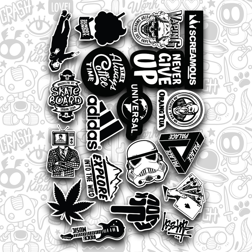 Jual Sticker case pack BW series 2| STIKER AESTHETIC LAPTOP, AKSESORIS ...