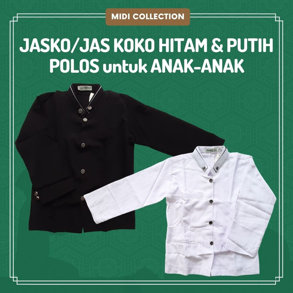 Jual JASKO/JAS KOKO untuk ANAK, bahan BSY - Warna PUTIH/HITAM Polos ...