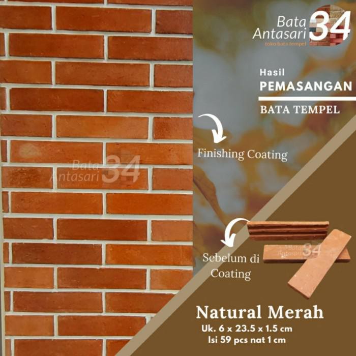 Jual Rumah Tangga / Bata Tempel Expose Natural Merah Indonesia|Shopee ...