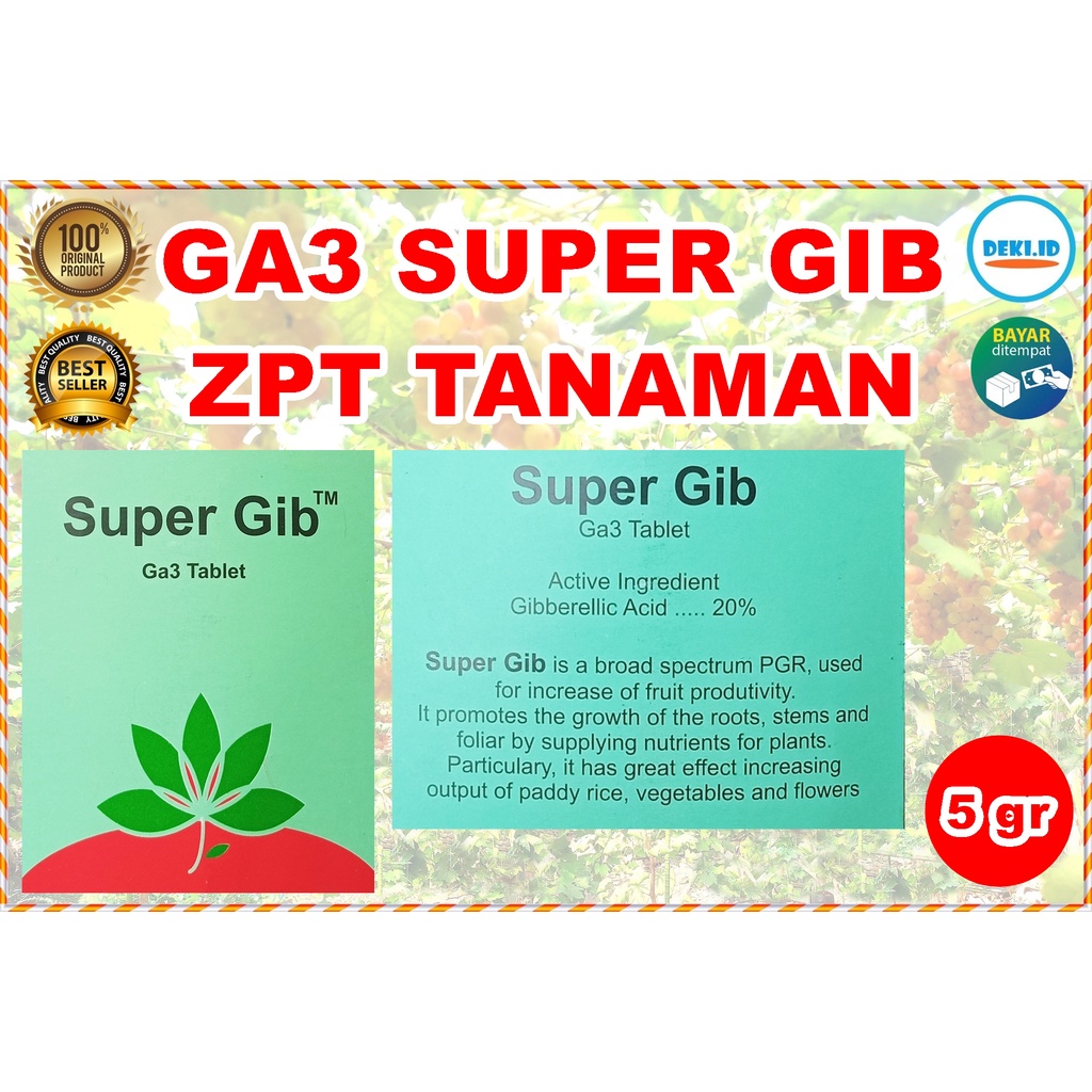 Jual GA3 Supergib Tablet Hormon ZPT Giberelin Acid Asam Giberelat Super ...