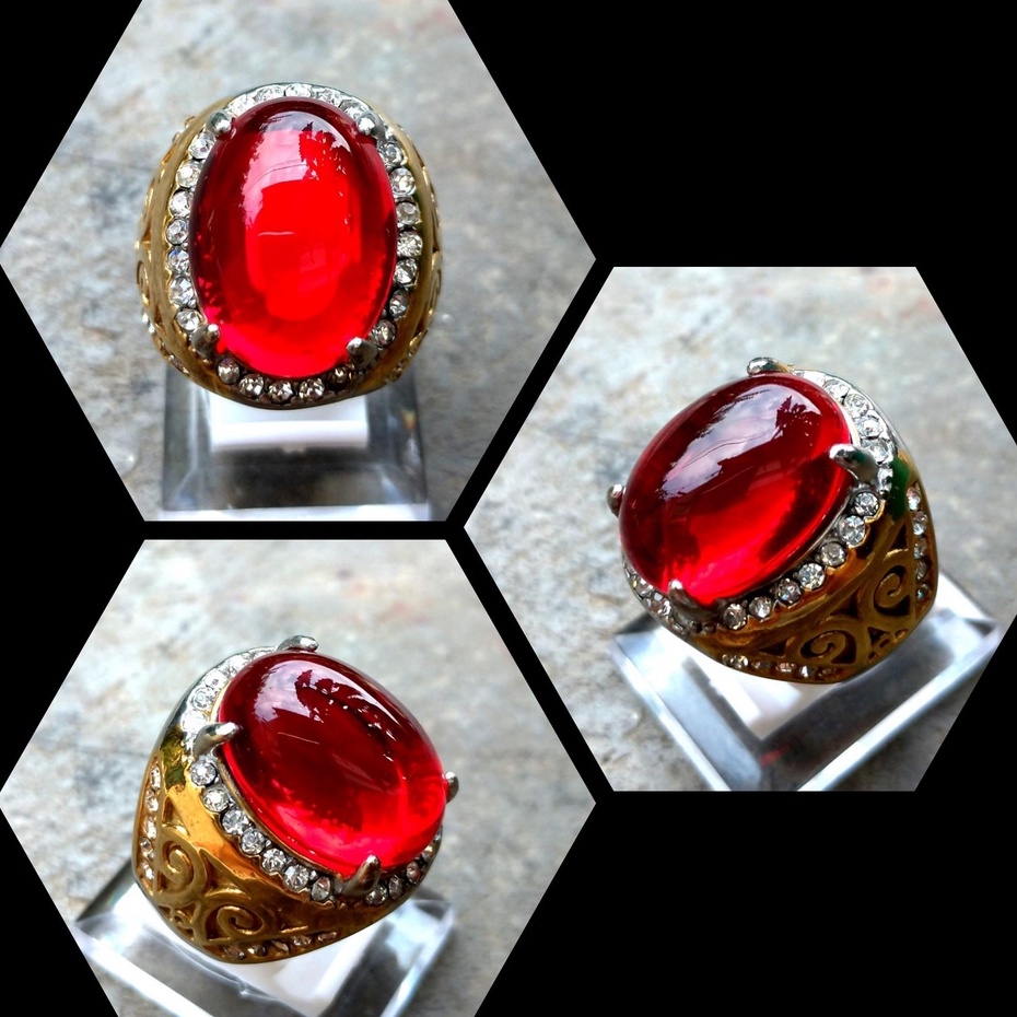 Jual Cincin Batu Akik Merah Siam Size Kantoran | Shopee Indonesia