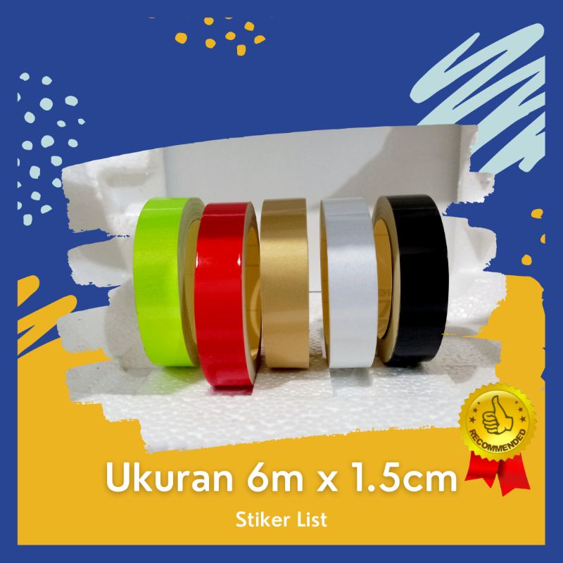Jual stiker list motor sticker velg setiker refletif ukuran 6mx1.5cm ...
