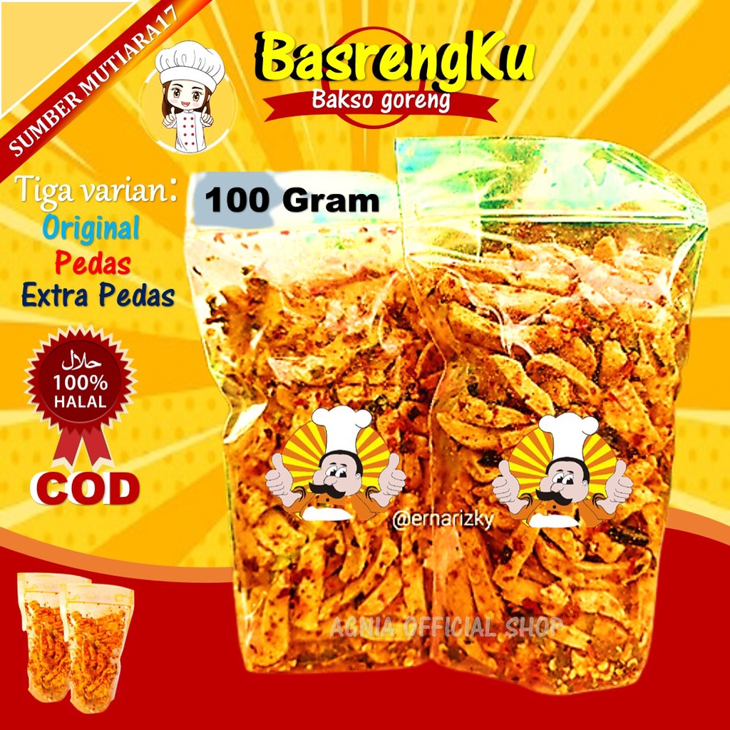 Jual Basreng Sultan Pedas Daun jeruk 100 Gram Baso Goreng Jajanan Viral ...