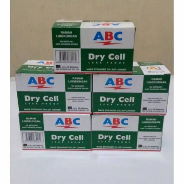 Jual Baterai ABC Dry Cell Hijau Size AA. 1,5V per Box (isi 24 pcs ...
