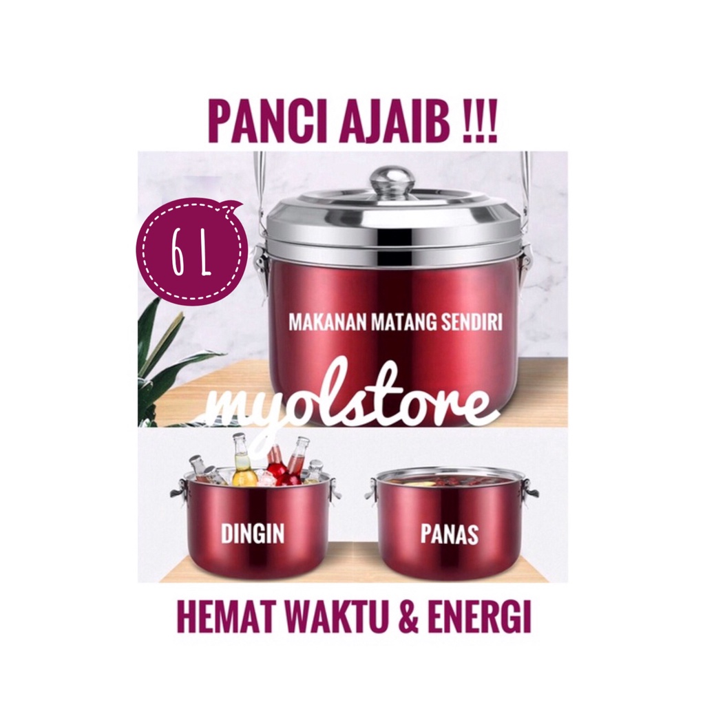 Jual Panci Arisan Hemat Gas Listrik Panci Thermal Magic com Panci kukus ...