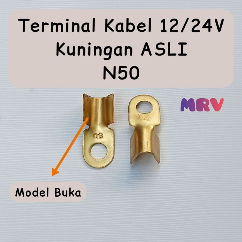 Jual TERMINAL SKUN AKI NS50 / KLEM AKI KUNINGAN ASLI BESAR BUKA 12/24V ...