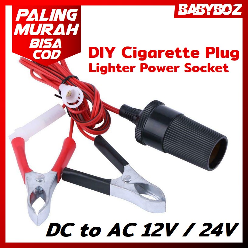 Jual BABYBOZ - HYK DIY Terminal Clip-on Aki Mobil Cigarette Plug Power ...