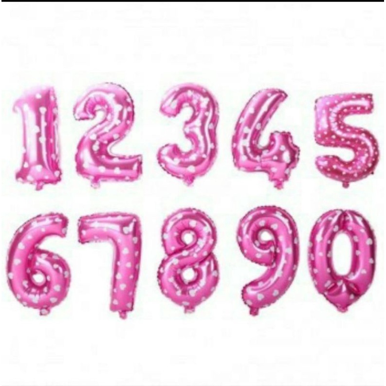 Jual Balon Foil Huruf & Angka warna pink love 40cm | Shopee Indonesia