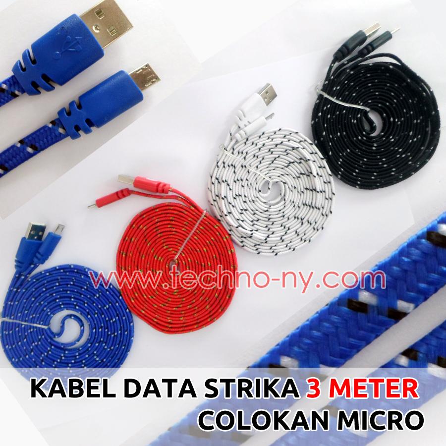 Jual Kabel Data Strika 3 Meter Colokan Micro USB Indonesia|Shopee Indonesia