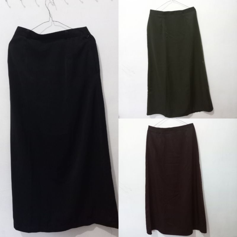 Jual [Preloved] Rok Dasar Span Formal Premium (Hitam - Hijau Botol ...