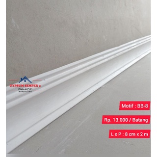 Jual List Gypsum motif belah bambu 8 cm / Lis profil gypsum plafon pvc ...