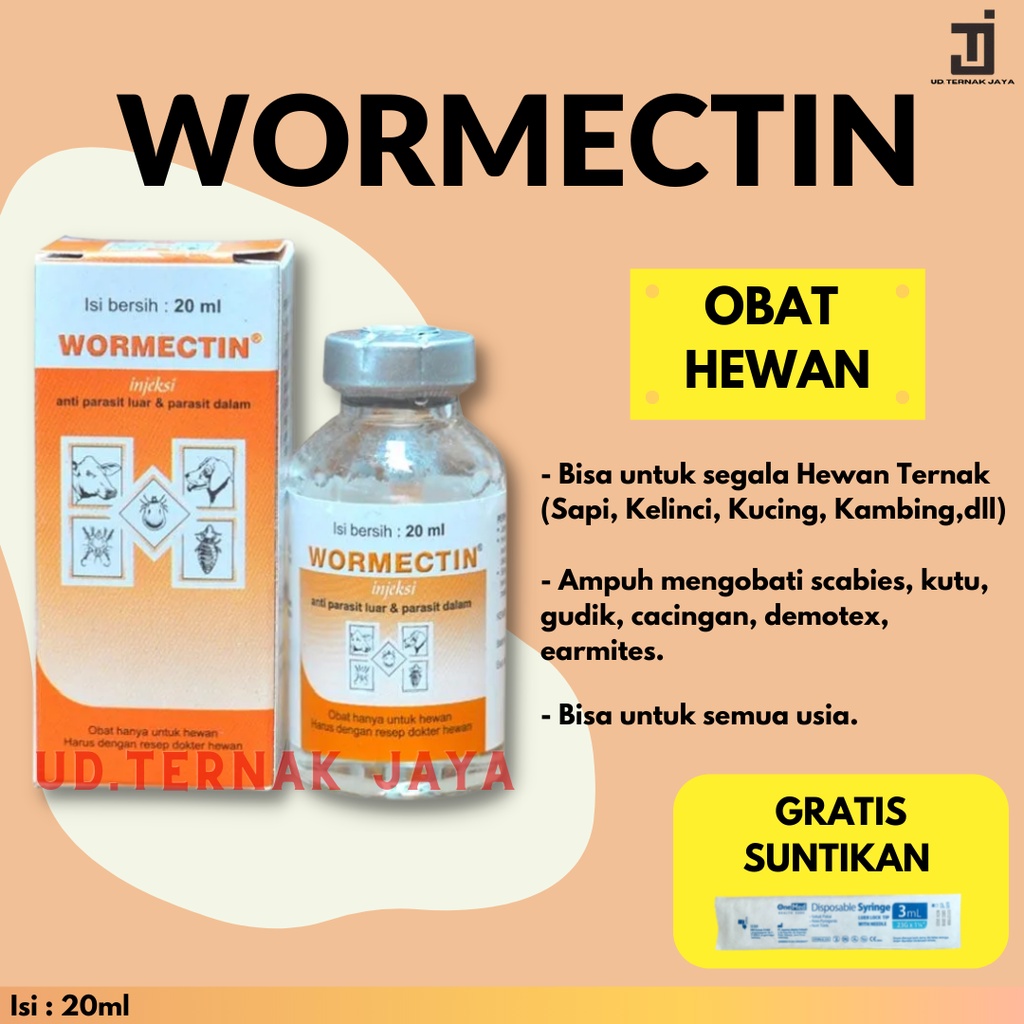 Jual Wormectin Injeksi isi 20 ml Gratis Suntikan 1 ml Obat Kutu Skabies ...