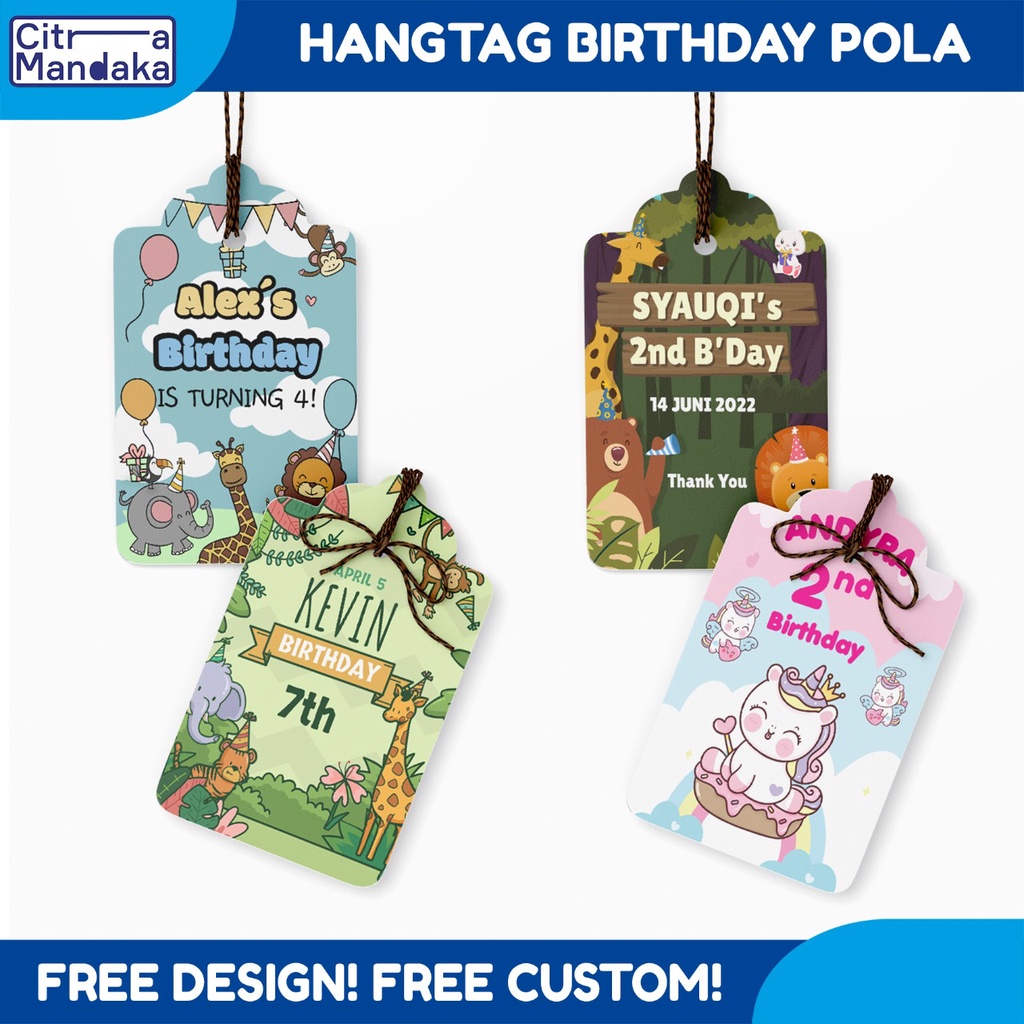 Jual Tag Label Hampers Ulang Tahun Anak Pola A3 | Hang Tag Ulang Tahun ...