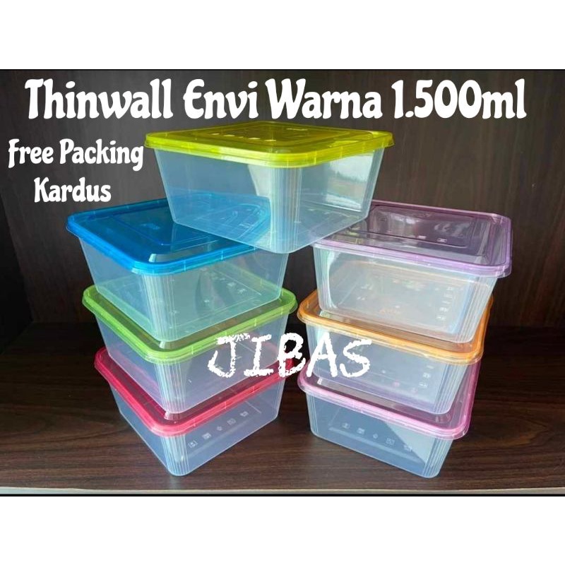 Jual Thinwall Envi Clear Tutup Warna Lentur Tahan Pecah 1.500ml / Food Container Kotak Makan ...
