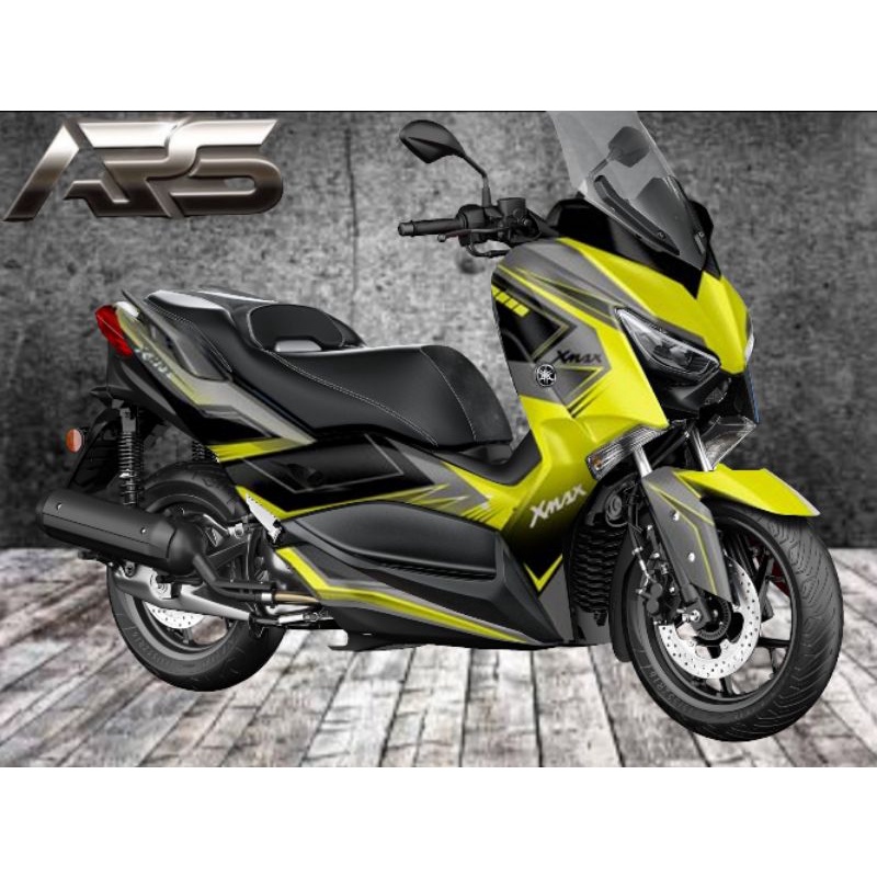 Jual decal sticker stiker yamaha xmax fullbody motip gradasi kuning abu ...